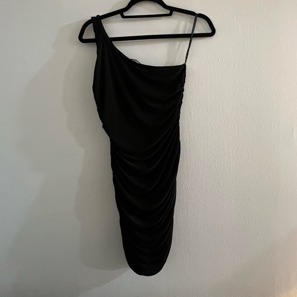 Missguided | Dresses | Missguided Black One Shoulder Body Con Dress ...